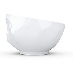 FIFTYEIGHT PRODUCTS TASSEN Porcelain Bowl, Happy Face Edition, 16 oz. White, (Single Bowl) for Serving Cereal, Soup