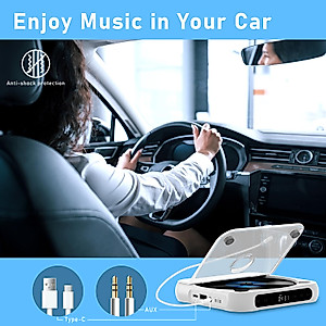 MICOCIOUS Portable CD Player, Personal CD Players with Bluetooth for Car & Travel, Rechargeable Small CD Player with Headphones, LCD Touch Screen & Anti-Skip/Shockproof