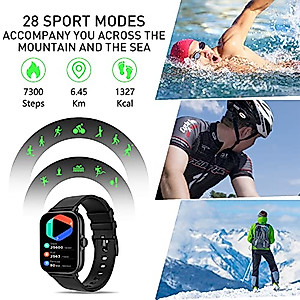 Smart Watch (Answer/Make Call), 1.7" Smartwatch Fitness Tracker for Android and iOS Phones with Heart Rate Sleep Tracking, 28 Sport Modes, Blood Oxygen, Ai Voice Control,Fitness Watch for Women Men