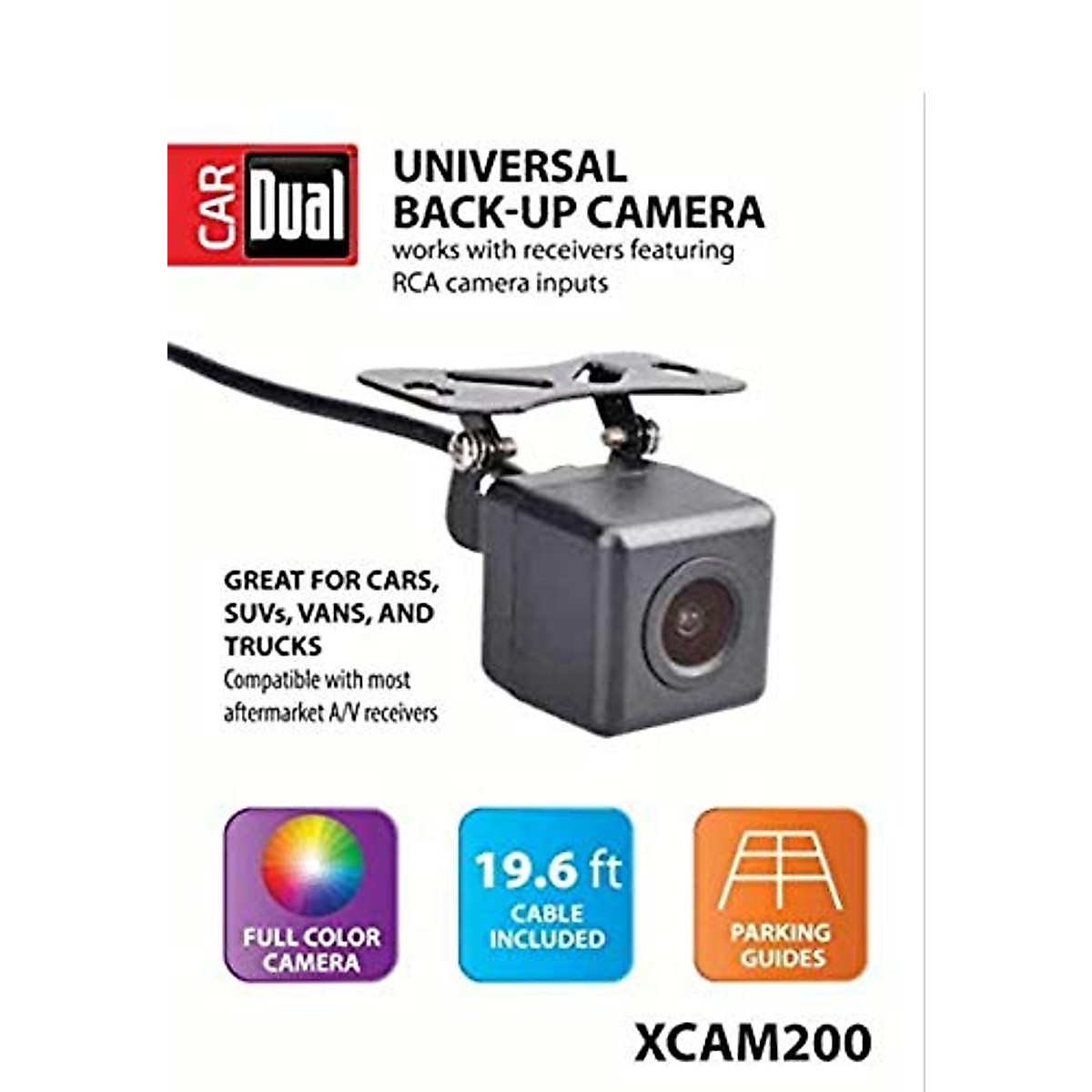 Dual Electronics XCAM200 Waterproof Full Color High Definition Universal Rear View Car Backup Camera