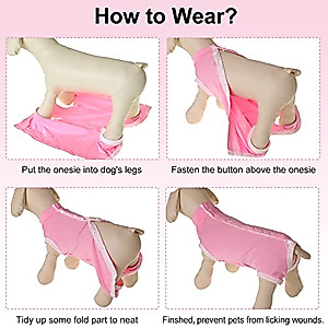 SAWMONG 2 Pack Recovery Suit for Dogs After Surgery, Dog Recovery Suit Dog Spay Surgical Suit for Female Dogs, Dog Onesie Body Suit for Surgery Male Substitute Dog E-Collar,L