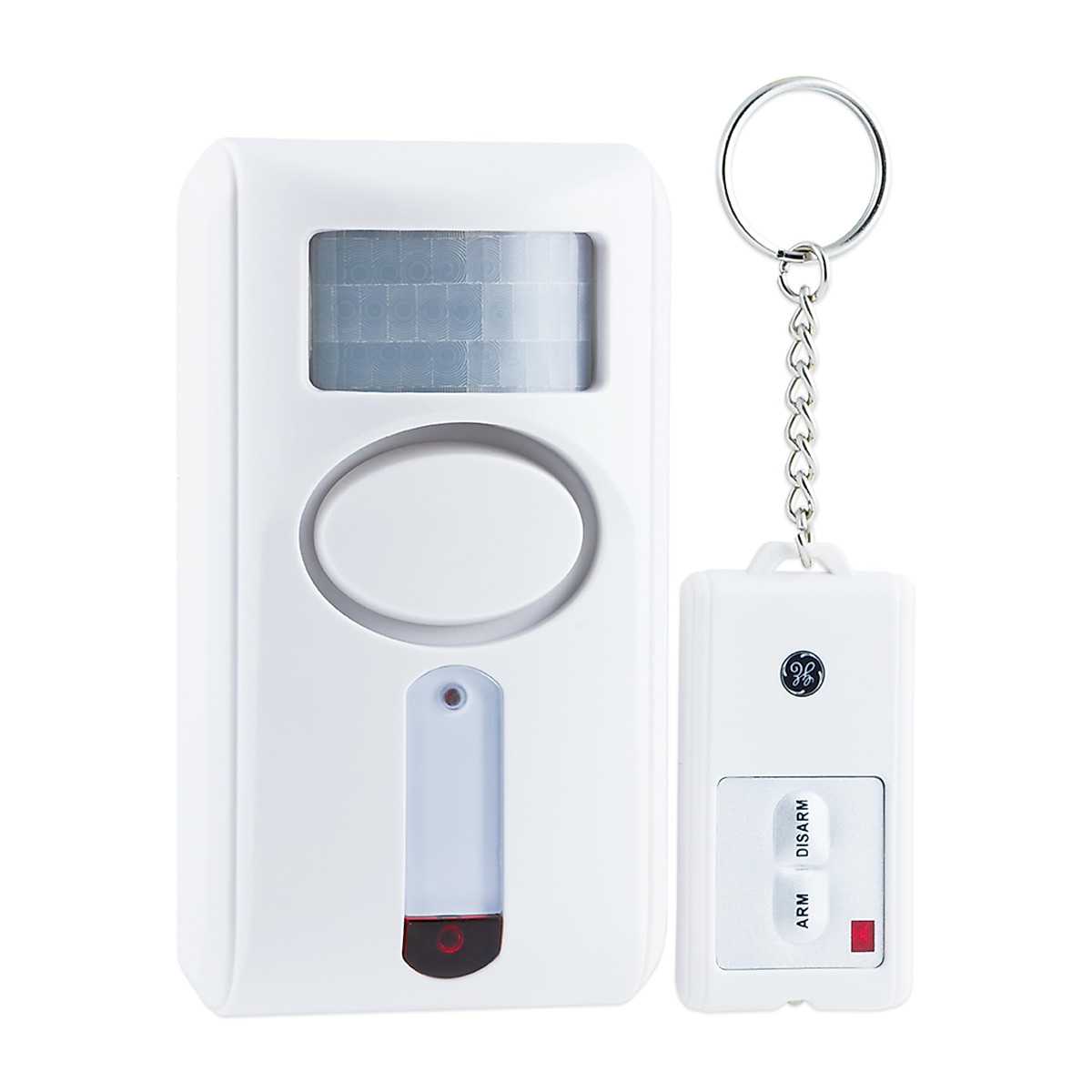 GE Personal Security Motion Sensing Alarm with Keychain Remote, 120dB Siren, Easy to Use, Easy to Install, No Wiring, Home Protection, 51207,black