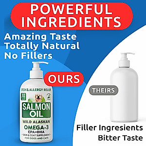 Salmon Oil + Allergy Relief Bundle - Skin & Coat Support + Anti-Itch Skin - Omega 3 Fish Oil + EPA & DHA Fatty Acids - Immune & Heart Health + Itching & Paw Licking - 32 oz + 180 Chews - Made in USA