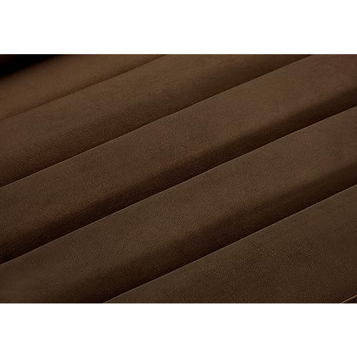 Meridian Furniture 192Brown-S Cascade Collection Modern | Contemporary Velvet Upholstered Sofa with Soft Brown Velvet Fabric, Deep Channel Tufting, Curved Arms, 94" W x 34" D x 28" H, Brown