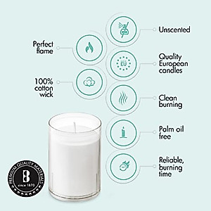 BOLSIUS Votive Candles - 20 Pack Restaurant Candles in Clear Unbreakable Plastic Cups - 24 Hours Burn Time - Premium European Quality - Unscented Smokeless Relight, Birthday, Party & Wedding Candles