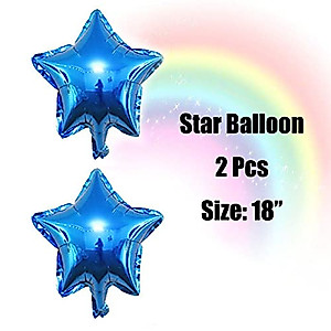 AOLOX Happy Birthday Banner Balloons Set Kids Party Decorations Kit (Blue)