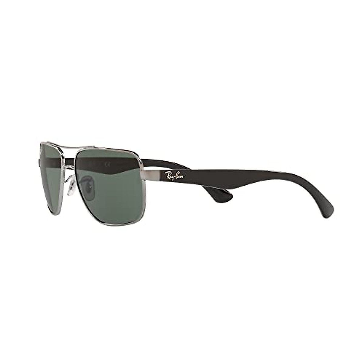 Ray-Ban Men's RB3483 Metal Square Sunglasses, Gunmetal/Green, 60 mm