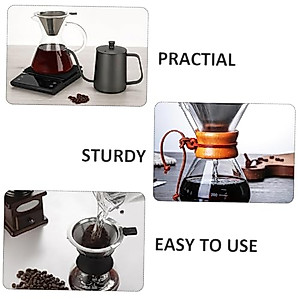 BIUDECO 1 PC Coffee Filter Coffee Funnel Manual Espresso Maker Steel Coffee Dripper Filter Tea Strainer Coffee Cone Coffee Tea Filter Cone Black Stainless Steel