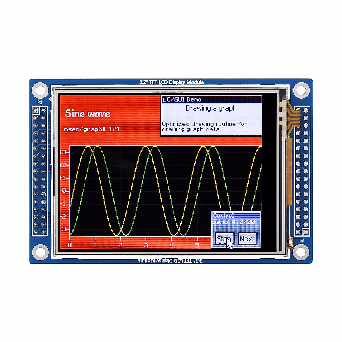 waveshare 3.2 Inch 320x240 Multicolor Graphic LCD, with Touch Panel and Stand-Alone Controllers