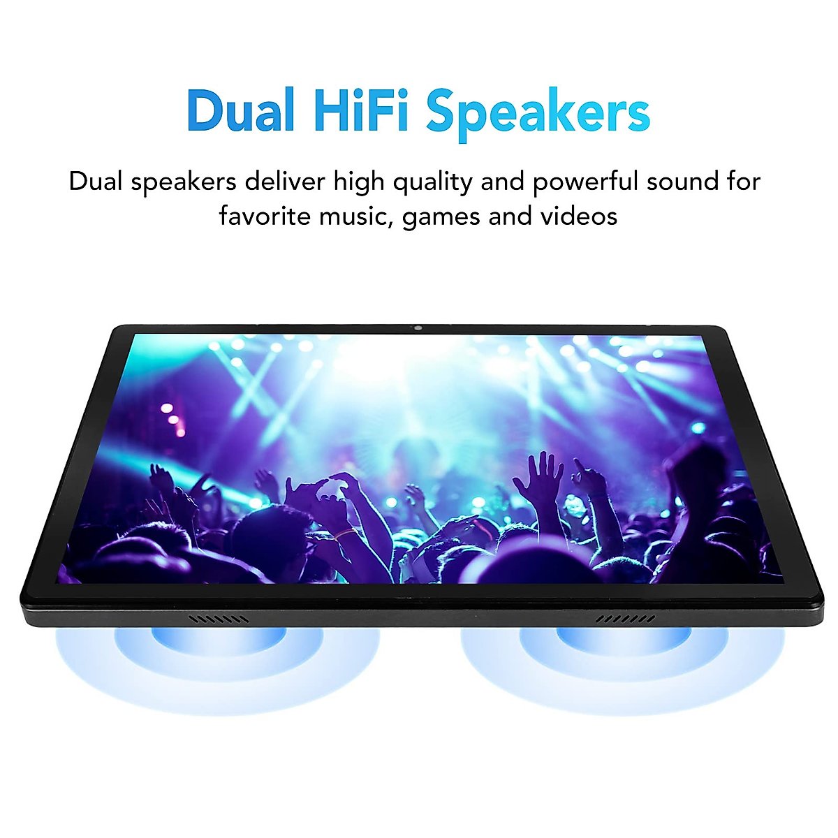 Smart Call Tablet, Dual Camera and Speakers US Plug 100‑240V Portable 1920x1200 Resolution Tablet 10.1in for Studying for Android11 for Working for Kids (Black)