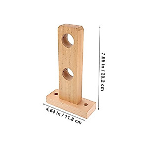 Alipis 3pcs Socket Curtain Ceiling Brackets Rod Hook Drapery Pole Hanger Bracket Wardrobe Bathroom Curtains Wood Hardware Support Shower Household Heavy Accessory Wooden End Hooks Clo