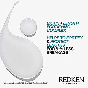 Redken Extreme Length Shampoo | For Hair Growth | Prevents Breakage & Strengthens Hair | Infused With Biotin | 10.1 Fl Oz (Pack of 1)