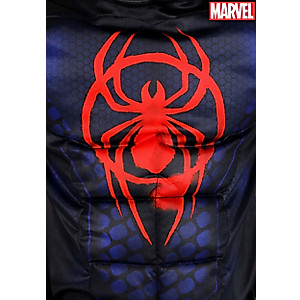 Marvel Integrated Spider-Man Official Youth Deluxe Zentai Costume - Stretch Spandex with Hidden Zippers and Wrist Slits (S) Blue