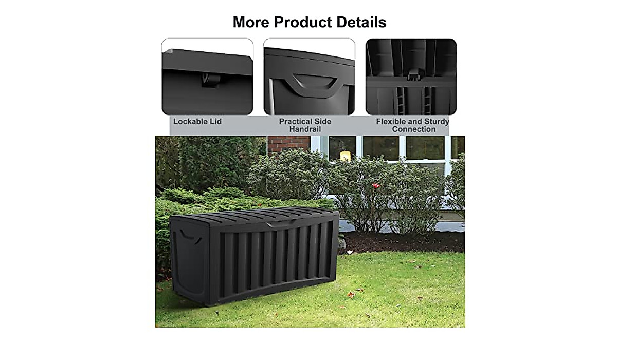 GOFLAME 90 Gallon Weatherproof Outdoor Deck Storage Box