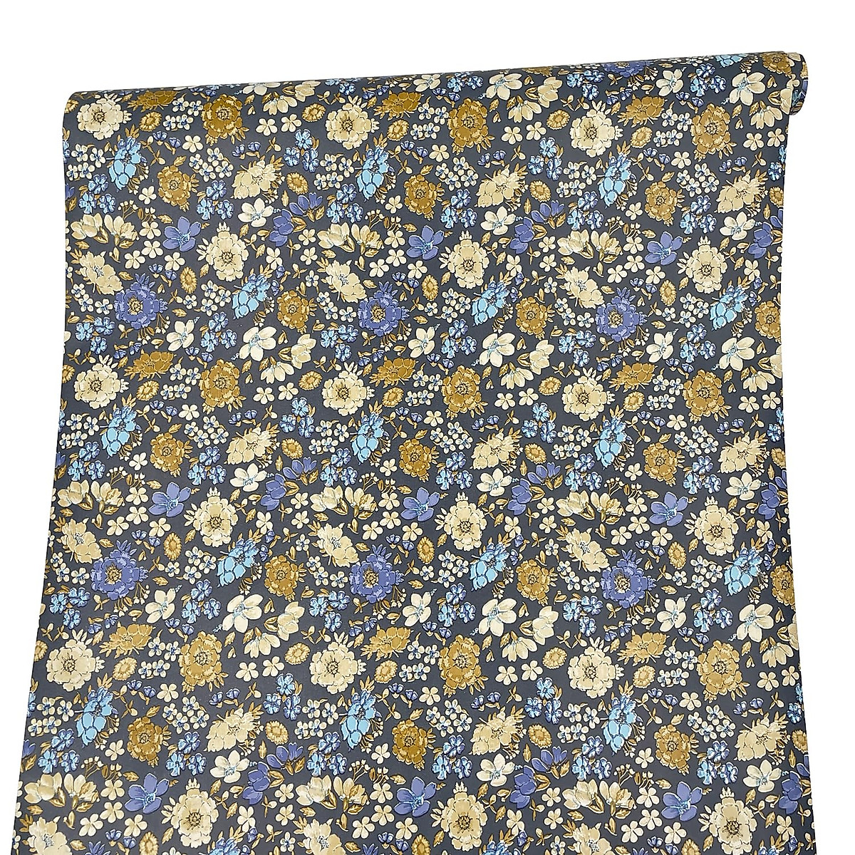 Yifely Self-Adhesive Shelf Liner Removable Drawer Paper Refurbish Old Furnitures Makeup Dresser Nightstands, Retro Floral, 17.7 Inch by 9.8 Feet