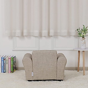 Getifun Kids Sofa Chair with Ottoman/PVC Leather Toddler Couch with Plastic Legs/Upholstered Children Armchair for Kids Under 4 Years Old/Single Seat with Stool (Double)