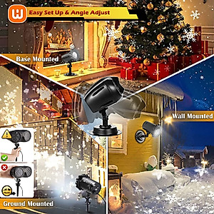 2022 Snowflake Projector Lights Remote Controlled, Upgraded Rotating Snowfall LED Lighting Projector Landscape Waterproof for Garden Patio Indoor Home Wedding Party Holiday Decorations