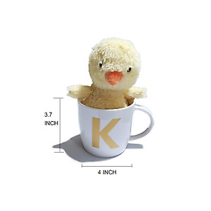 ZaH 16oz Coffee Mug Alphabet Ceramic Mug ABC Letter Cup for Women Men Boys Girls - Home Decoration Initial A-Z Mug (K)