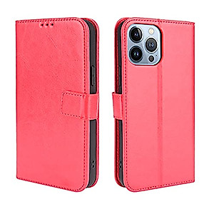 MojieRy Phone Cover Wallet Folio Case for Samsung Galaxy S9 Plus, Premium PU Leather Slim Fit Cover for Galaxy S9 Plus, 3 Card Slots, Feel Good, Red