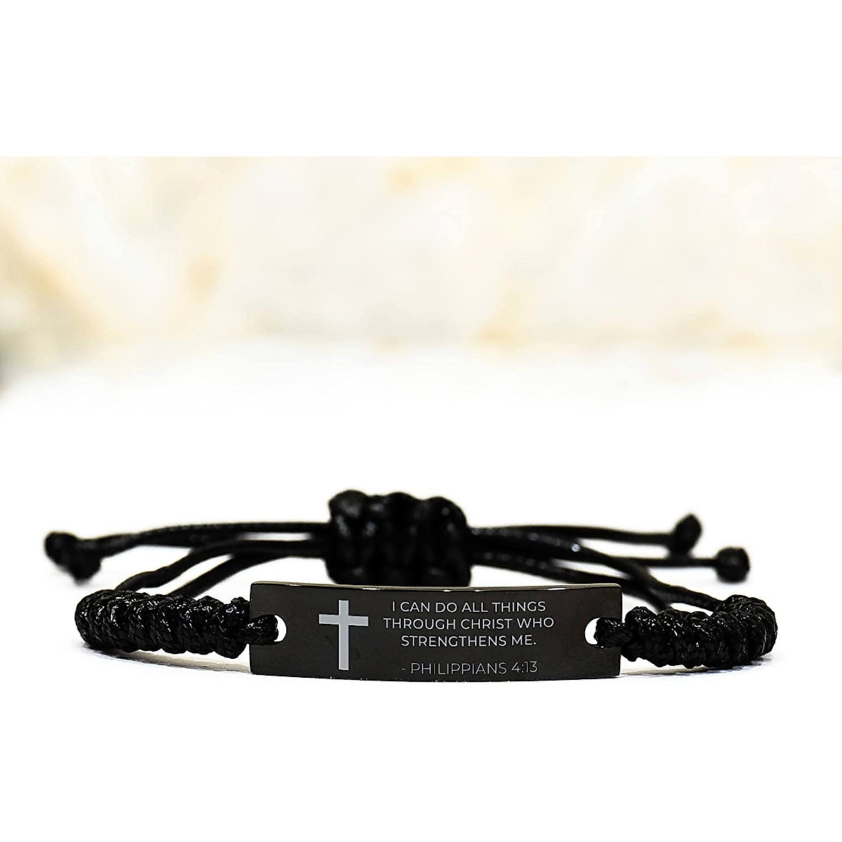 Confirmation Gifts for Teenage Boys, I Can Do All Things Through Christ, Baptism, First Holy Communion Gifts, Religious Bible Verse Catholic Bracelets for Son, Grandson, Dad, Godfather