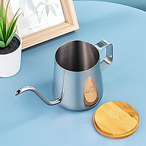 MERMOO YILAN Pour Over Drip Kettle 350ml Stainless Steel Gooseneck Coffee Kettle Long Narrow Spout Hand Drip Coffee Tea Pot with Lid