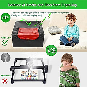 Esoilga Laser Engrave Enclosure with Vent, Fireproof Laser Engraving Machine Protective Cover with Exhaust Pipe and Exhaust Fan Compatible with xTool D1 Atomstack A5 ORTUR Aufero, Eye Protection