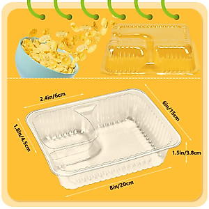 100 Pcs Nacho Trays 22oz, 6"x8" Nacho Tray Disposable Clear Nacho Trays 2 Compartments for Snack Taco Chip