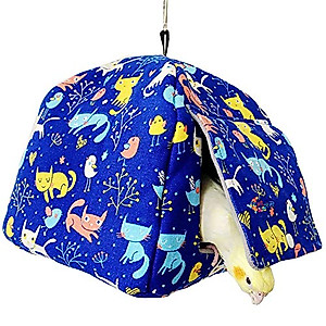 Bird Tent Plush Hammock Parrot Warm Hanging Nest for Cage，Bird Hideaway Hut Swing House Bed，Small Animals Habitat Winter Snuggle Sleeping Cave for Hamster Rat Parakeets Conure Cockatiel Lovebird