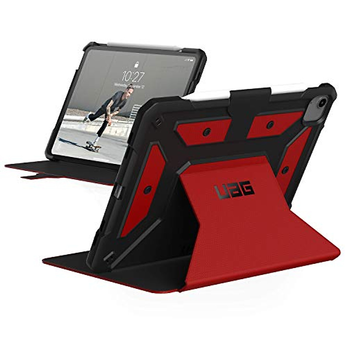 URBAN ARMOR GEAR UAG iPad Air 10.9-inch (4th Gen, 2020) Case Metropolis Folio Slim Heavy-Duty Tough Multi-Viewing Angles Stand Military Drop Tested Rugged Protective Cover, Magma