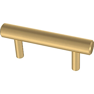 Franklin Brass Oversized Bar (1-Pack) Cabinet Handles 3" Hole to Hole Satin Gold Kitchen Cabinet Pulls Drawer Handles Cabinet Hardware Dresser Drawer Pulls P41883K-117-C