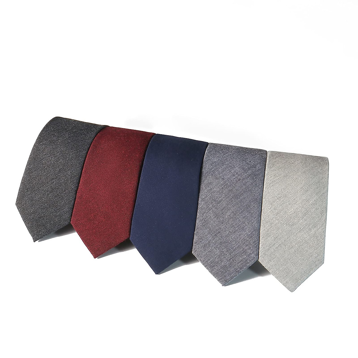 HOULIFE Ties for Men, Solid Mens Tie, Cotton Stripe Skinny Ties for Men, Slim Men’s Neckties for Wedding Party