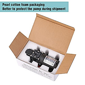 VeYocilk DC 12V Water Pump Diaphragm Pump Self Priming Sprayer Pump with Pressure Switch with 2 Hose Clamps for Garden Lawn