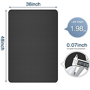 BUG HULL Office Chair Mat for Hardwood Floor, 48" x 36" Desk Chair Mat Hard Floor Protector, Anti-Slip, Multi-Purpose Chair Floor Mat for Desks, Office and Home