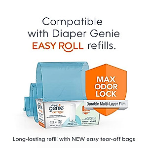 Diaper Genie Signature Pail Includes 1 Easy Roll Refill with 18 Bags | Holds Up to 846 Newborn-Sized Diapers Per Refill