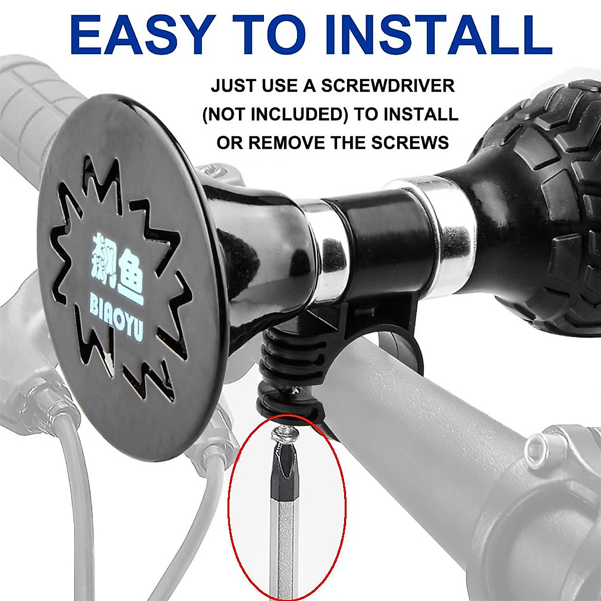 JONMON Bike Horn, 120dB Loud Bicycle Bugle Clown Rubber Squeeze Ball Loudspeaker Cycling Ring for Adults Child Bikes Handlebars Mount