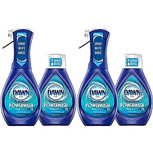 Dawn Powerwash Spray Starter Kit, Platinum Dish Soap, Fresh Scent, 1 Starter Kit + 1 Powerwash Refill, 16 fl oz each (Pack of 2)