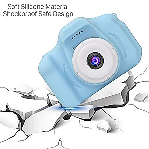 Alician Children Camera, Digital Kids Camera Selfie Camera, Mini SD Video Smart Shooting Digital Camera with 8GB Memory Card for Girls Boys Blue