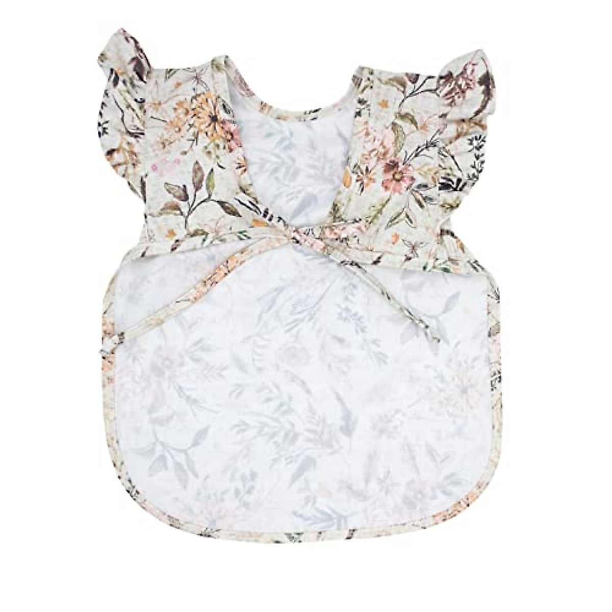 BapronBaby Flutter Delilah Floral Bapron - No Neck Tie Safer Bib for Baby & Toddler - Soft Waterproof Stain Resistant - Machine Washable - Sz Baby/Toddler 6m-3T