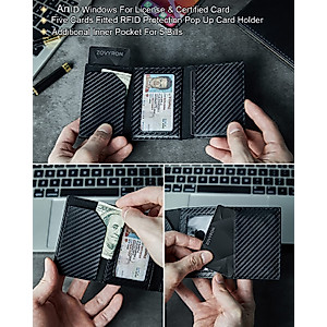 ZOVYRON Airtag Wallet Men Smart Wallet Slim Minimalist RFID Front Pocket Wallet with Airtag Holder Metal Money Card Holder Mens Gifts