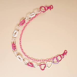 YERTTER Gothic Acrylic Layered Rock Hip Hop Pants Jean Chain Heart Rings Pendant Layered Punk Trousers Chains Biker Heavy Thick Wallet Pocket Chains Silver Keychains Body Chain for Men and Women