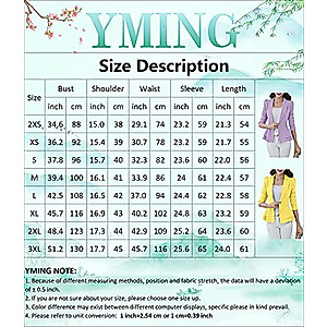 YMING Womens Casual Solid Color Blazer Office Blazer Business Ruffle Hem Jackets Water Blue M