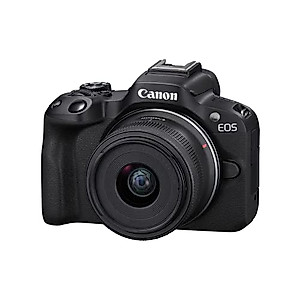 Canon EOS R50 Content Creator Kit, Mirrorless Vlogging Camera, 24.2 MP, 4K Video, DIGIC X Image Processor, RF-S18-45mm F4.5-6.3 IS STM Lens, Stereo Microphone, Tripod Grip, Wireless Remote Control
