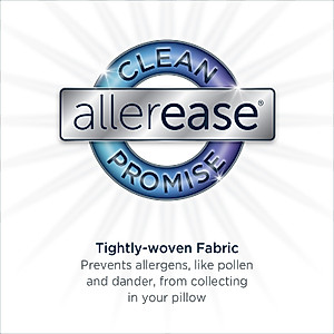 AllerEase Organically Grown Soft Cotton Odor Neutralizing Allergy Defense Bed Pillow- King - 2 Pack