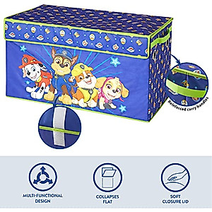 Idea Nuova Nickelodeon Paw Patrol Chase, Marshall and Skye Collapsible Children’s Storage Trunk, Durable with Lid
