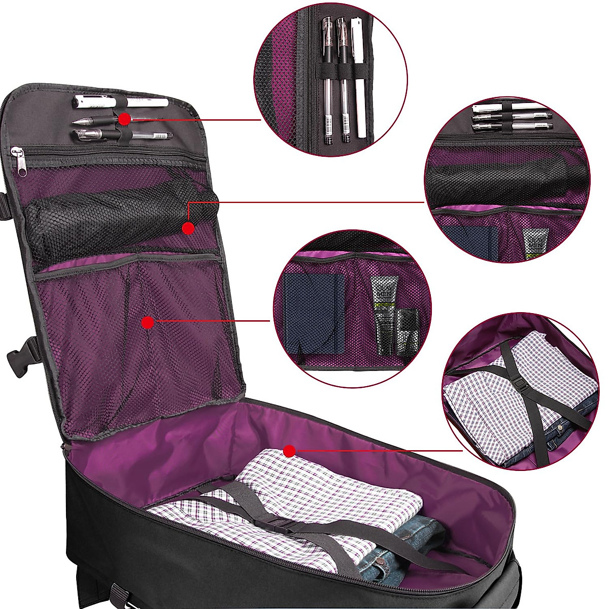 Rangeland New Business Trip Backpack 21L Flight Approved Carry on Daypack 15-inch Laptop Notebook, School Commute Gym Sport, All Black