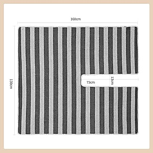 PuTian Merino Wool Shawl and Wrap Scarf for Women - Thick Warm Washable Wearable Blanket Heavyweight Pashmina Poncho Cape for Fall Winter Cold Weather, Stripe Gray