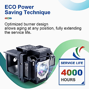 CTBAIER ELP96 for epson ELPLP96 powerLite Home Cinema 2100 2150 1060 660 760hd vs250 vs350 vs355 ex9210 ex9220 ex3260 ex5260 ex7260 x39 w39 s39 109w V13H010L96 Replacement Projector Lamp Bulb