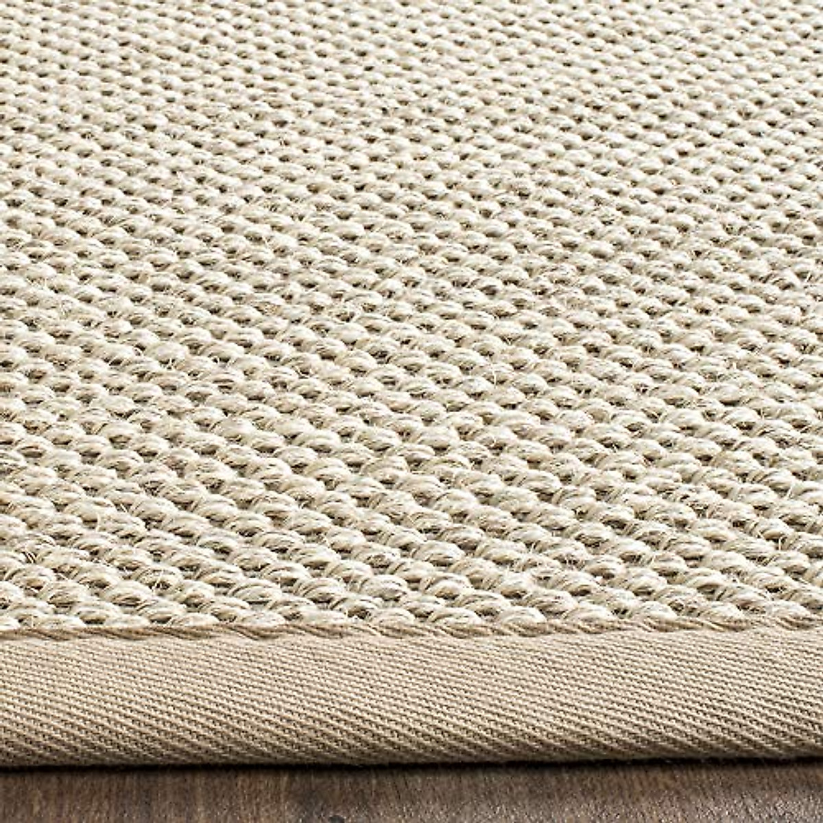 SAFAVIEH Natural Fiber Collection 8' x 10' Marble / Beige NF143C Border Sisal Area Rug