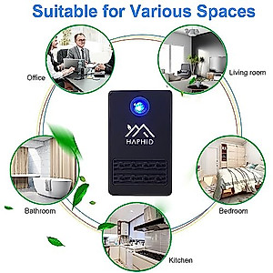 HAPHID Ionizer Air Purifier/Plug in Air Purifier with Highest Output - Up to 40 Million Anions, Portable Filterless Ion Air Purifier for Home/Office Purify: Bathroom Smell,Pets Smell Etc(3-Pack)