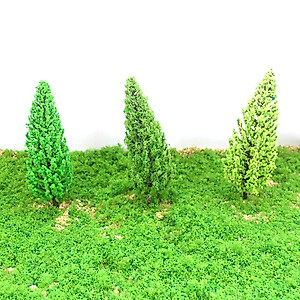 MARRTEUM Garden Landscape Model Dark Green Pine Tree 5 Inch(130 MM) Model Scene Accessory for Making Architecture Sand Table and Station Platform Model, 10 PCS